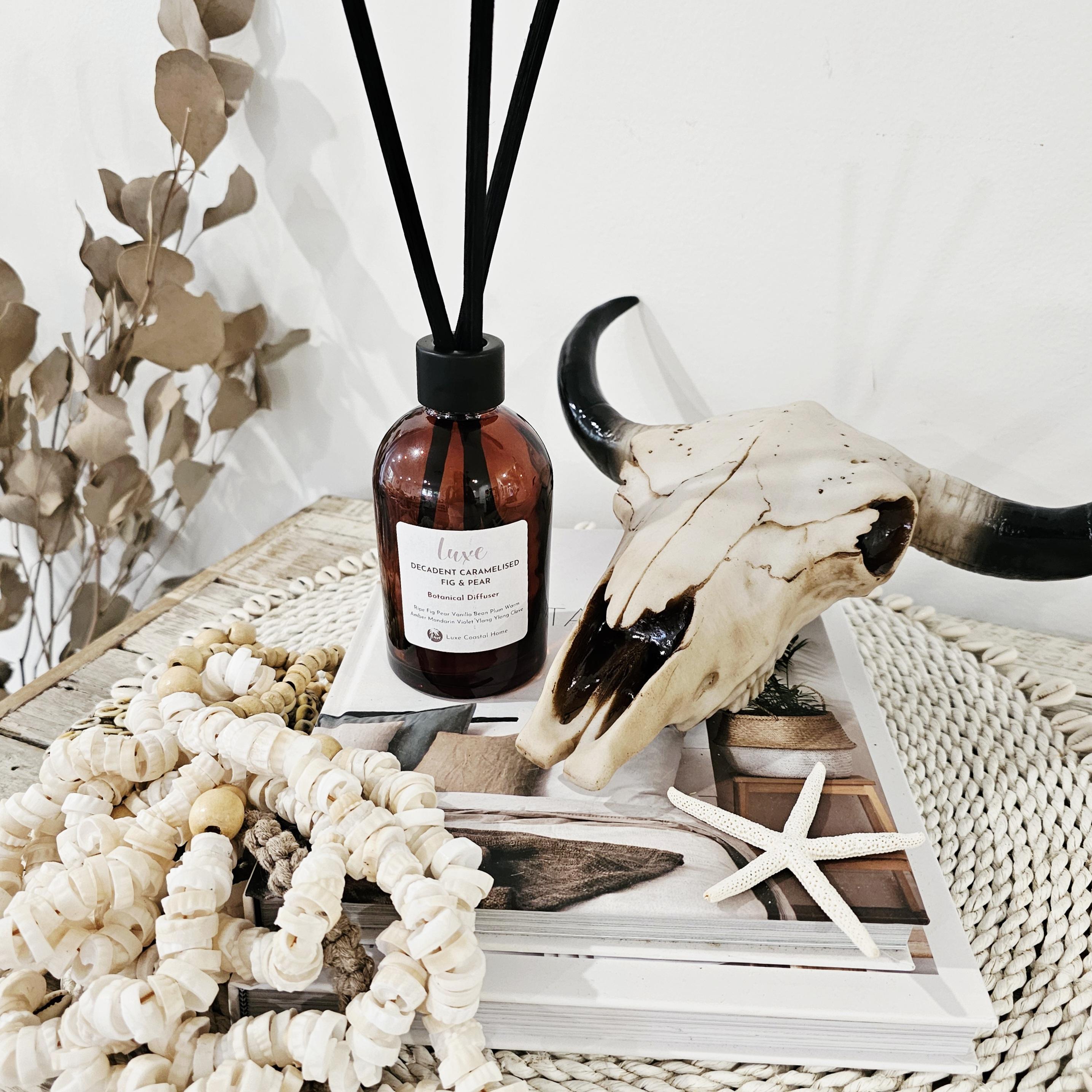 Luxe Reed Diffuser Boston Jar | Amber Glass | Luxe Coastal Home