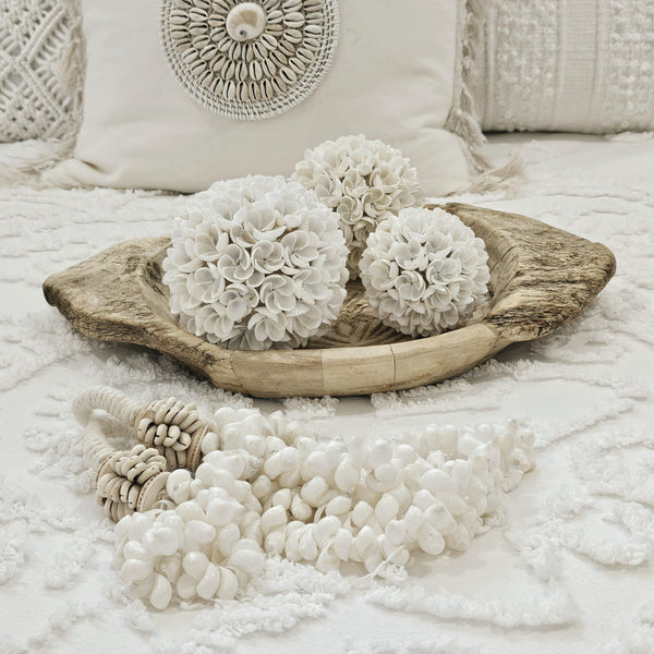 Frangipani Shell Ball Large Shell Decor - Luxe Coastal Home