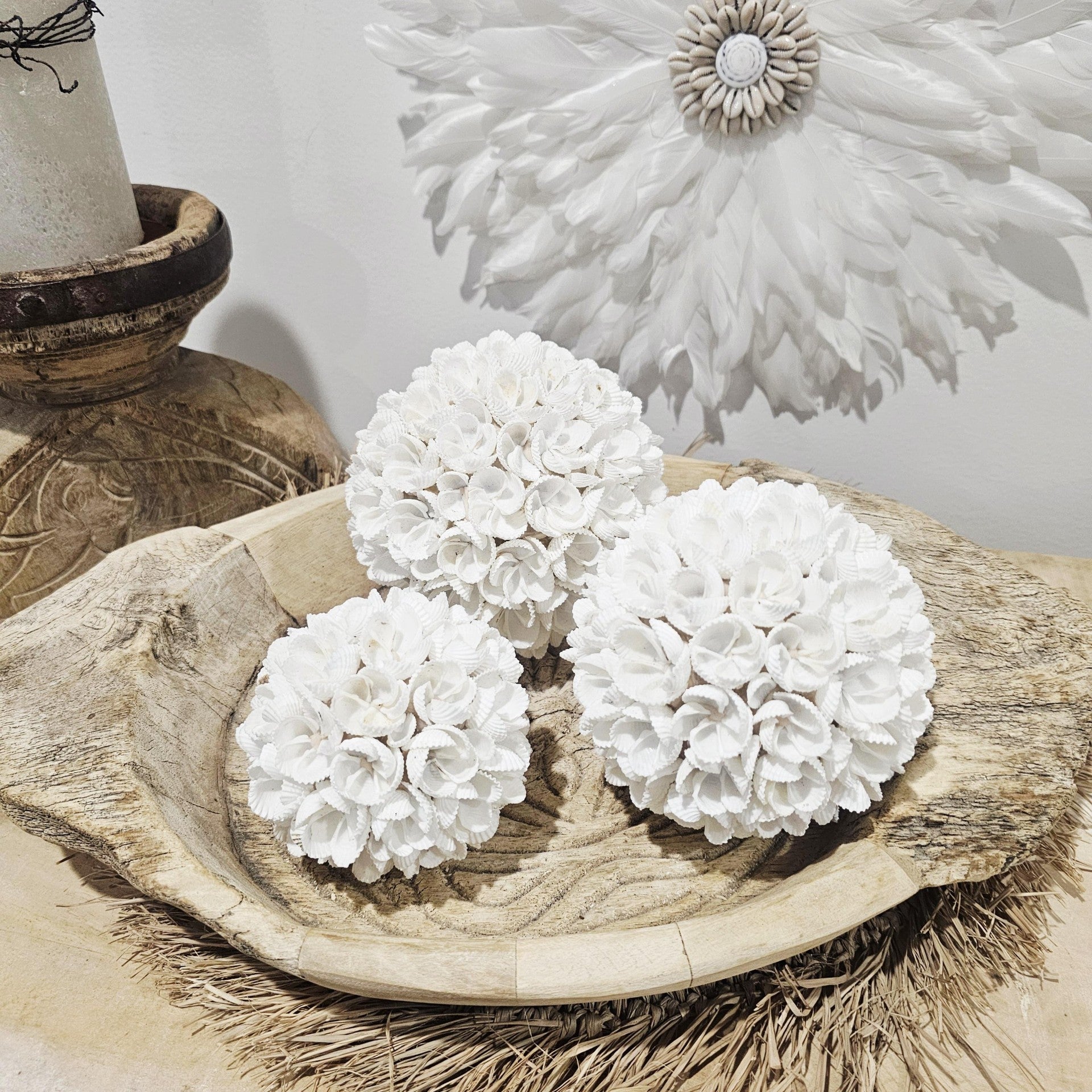 Frangipani Shell Ball Shell Decor | Luxe Coastal Home