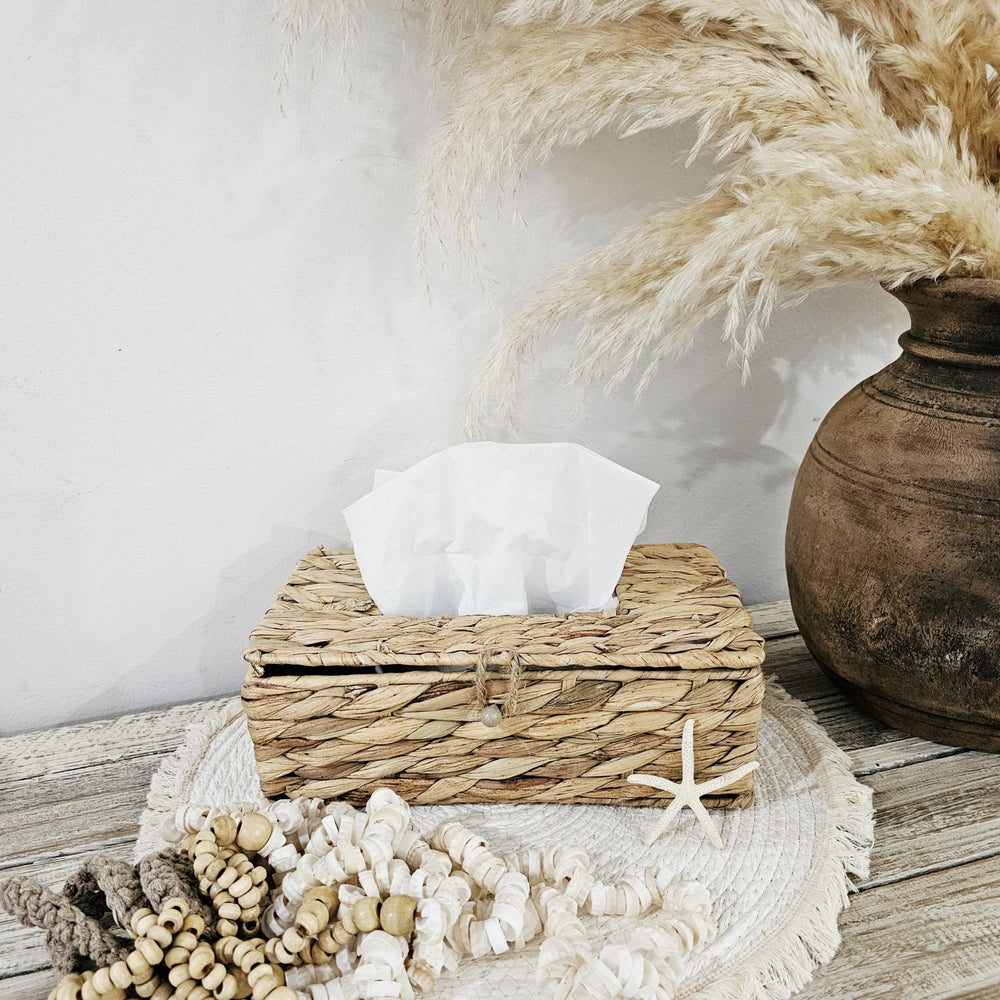 Tiki Tissue Box Cover | Luxe Coastal Home